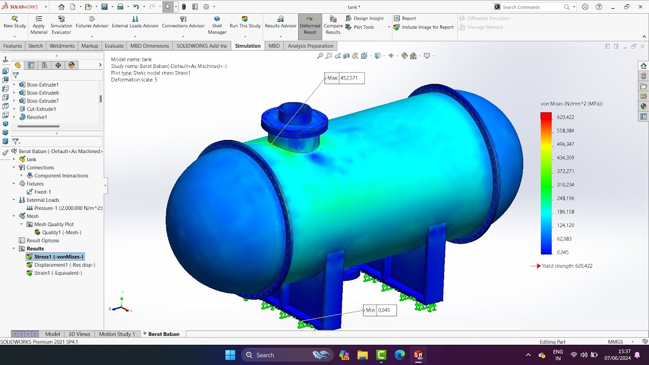 Solidworks Analisa Tanki Simulation | 4K 60fps - YouTube