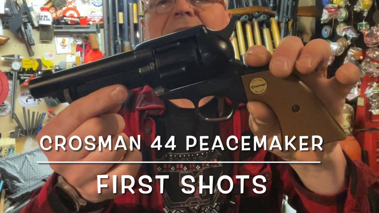 Crosman 44 Peacemaker revolver circa 1976-81 first shots - YouTube