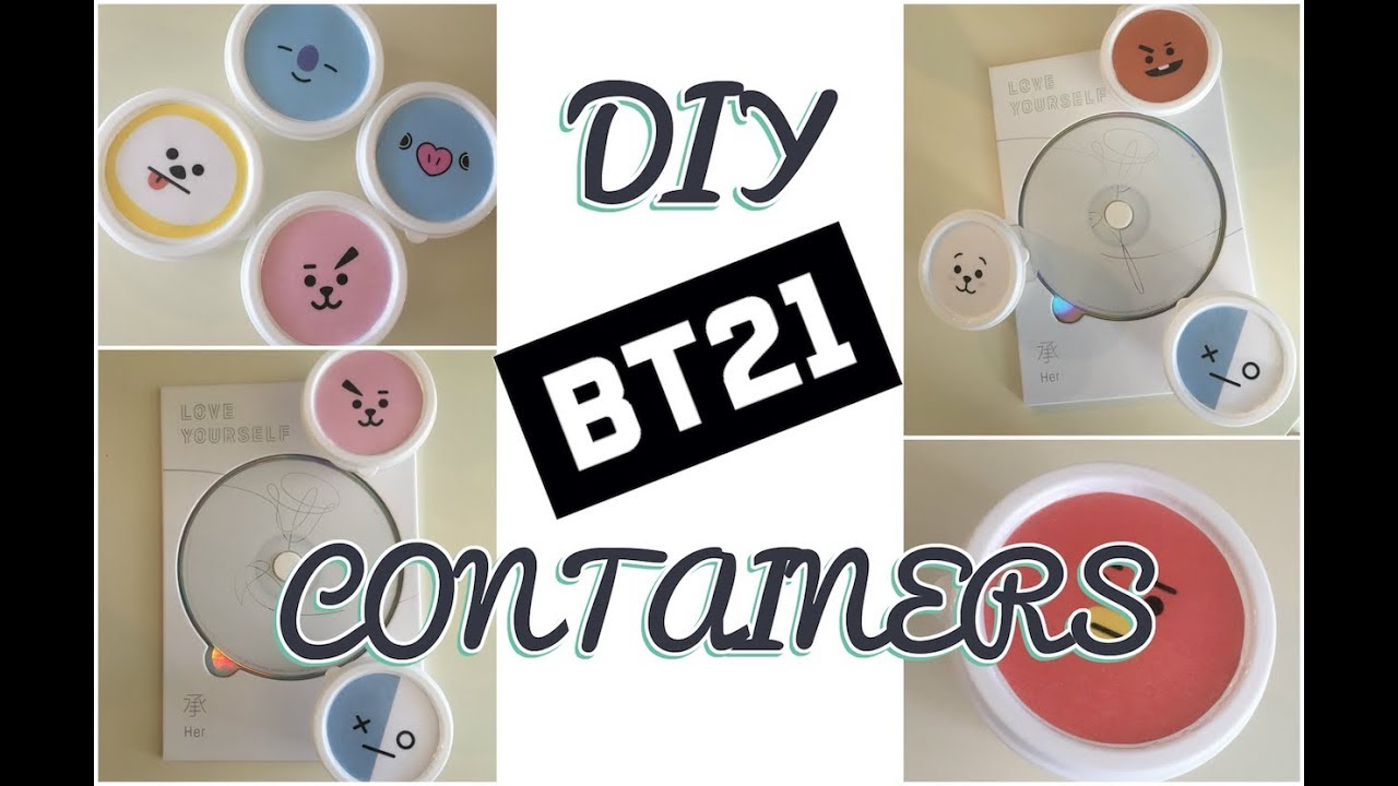 BT21 Containers DIY ~ BTS DIY ~ JinTheCow - YouTube