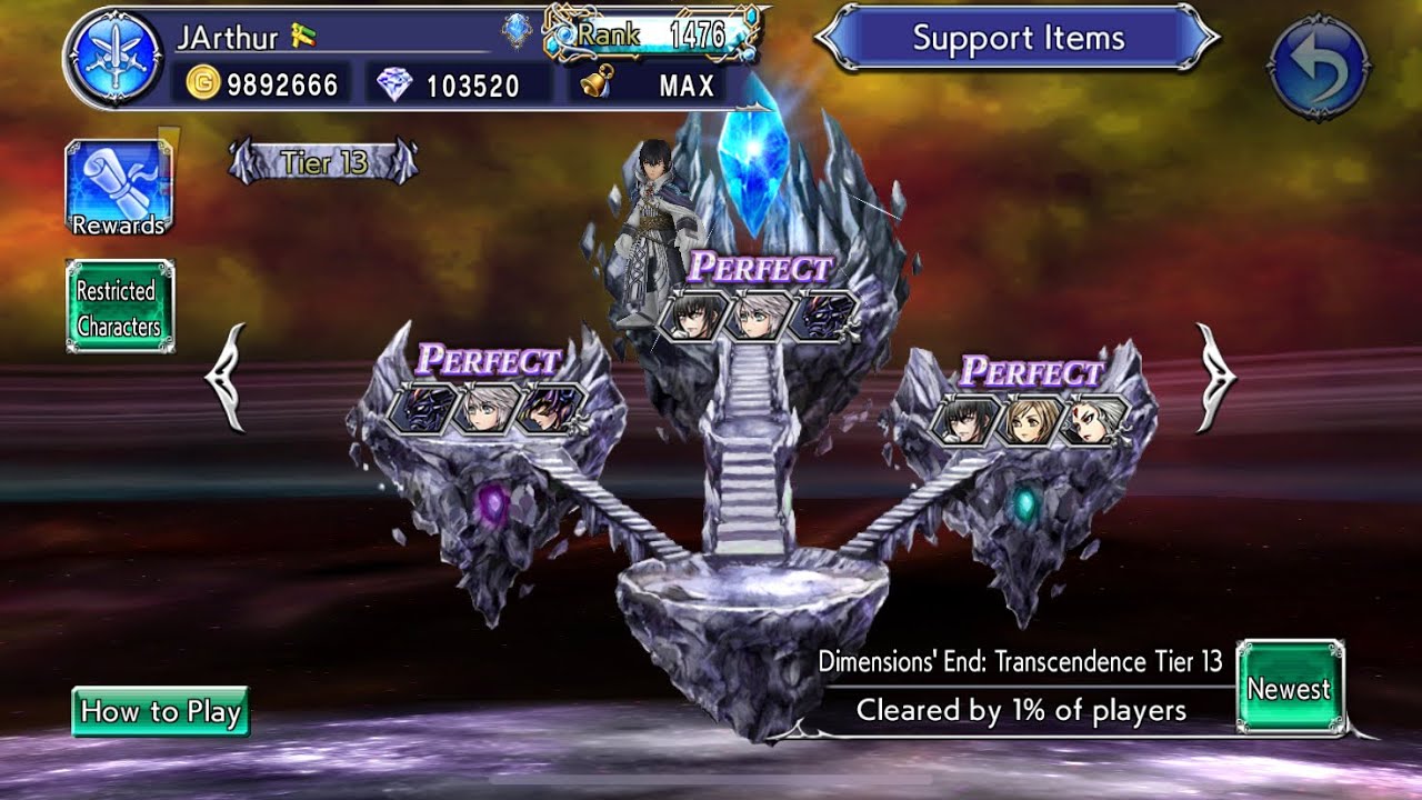 [DFFOO GL] Raines destroys Transcendence 13 Reckoning ( Raines, Decil ...