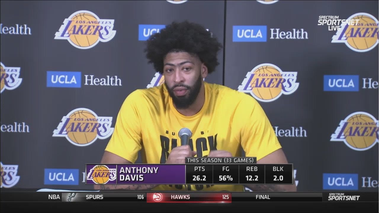 Anthony Davis Postgame Interview | Los Angeles Lakers beat Golden State ...