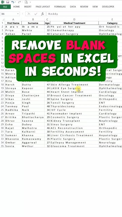 Remove Blank Spaces in Excel in Seconds! #accountsfix #excel #shorts #exceltutorial - YouTube