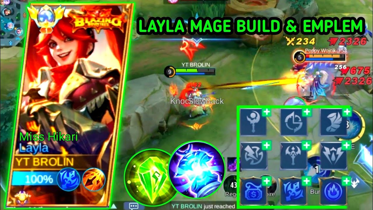LAYLA NEW MAGE EMPLEM & BEST BUILD / BUILD TOP 1 GLOBAL LAYLA ~ MOBILE ...