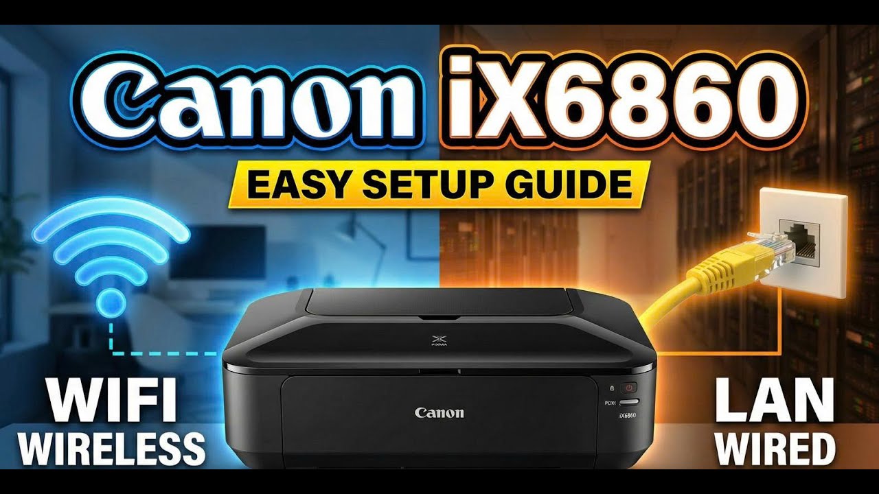 Canon iX6860 Easy WiFi & LAN Connection Setup - YouTube