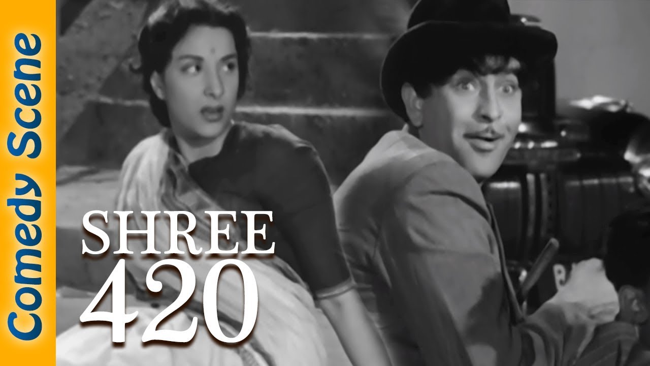 Most Viewed Comedy Scenes - Shree 420 Movie - Raj Kapoor - Nargis ...