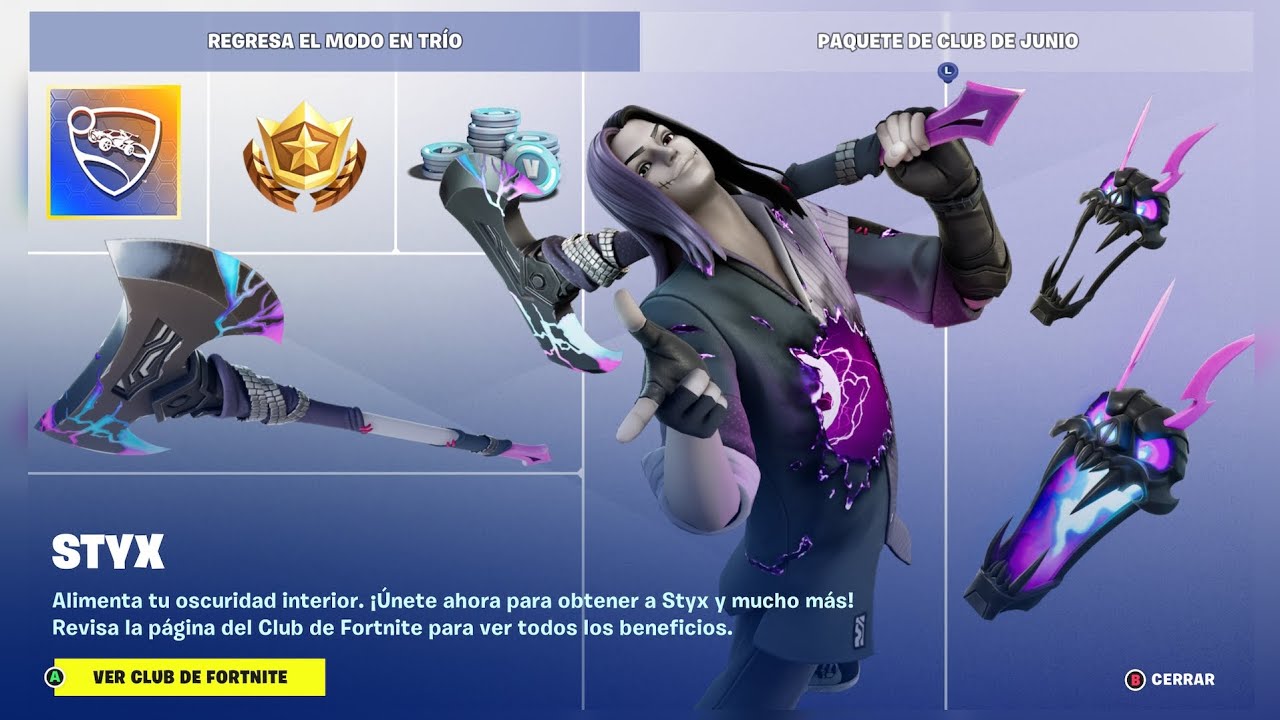 NUEVA SKIN STYX NUEVA TIENDA DE FORTNITE HOY 31 DE MAYO #fortnite - YouTube