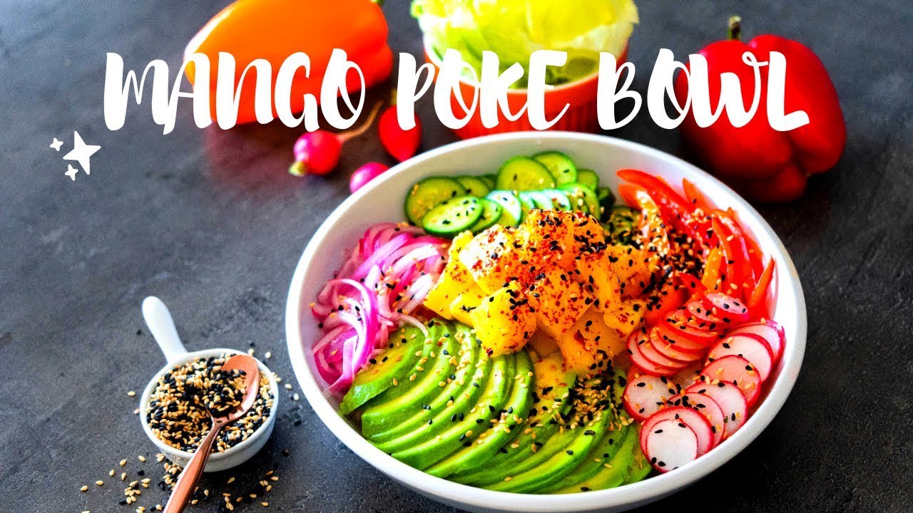 [Sub] How To Make Vegan Mango Poke Bowl ASMR 4K マンゴーポケボウル Easy recipe ...