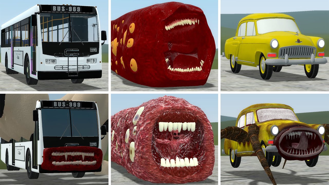 OLD AND NEW UPDATE BUS EATER BUILDER, TRAIN EATER, CAR EATER VS ALL ...