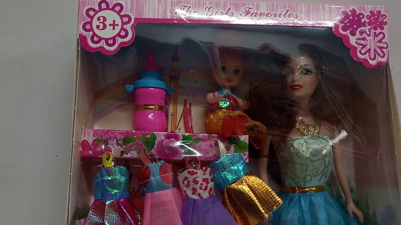 Pretty doll dress set baby feeding bottle - YouTube