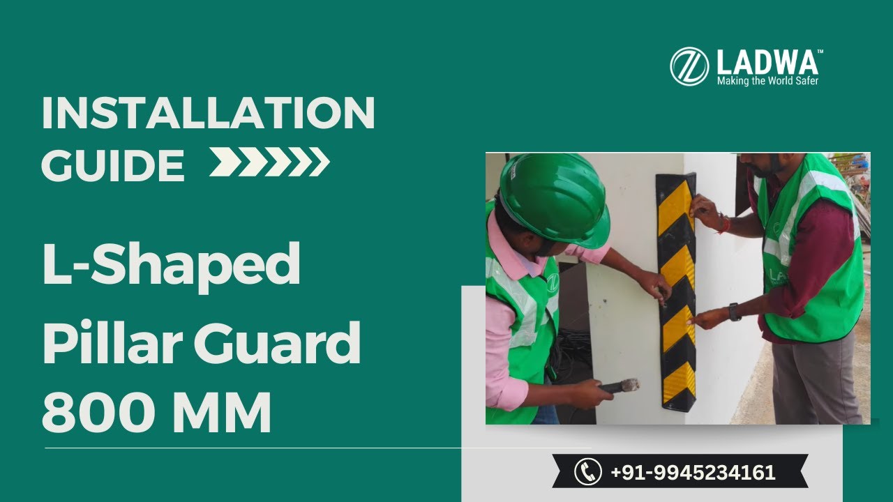 How to Install L Shaped Rubber Pillar Guard With Reflective For Parking ...