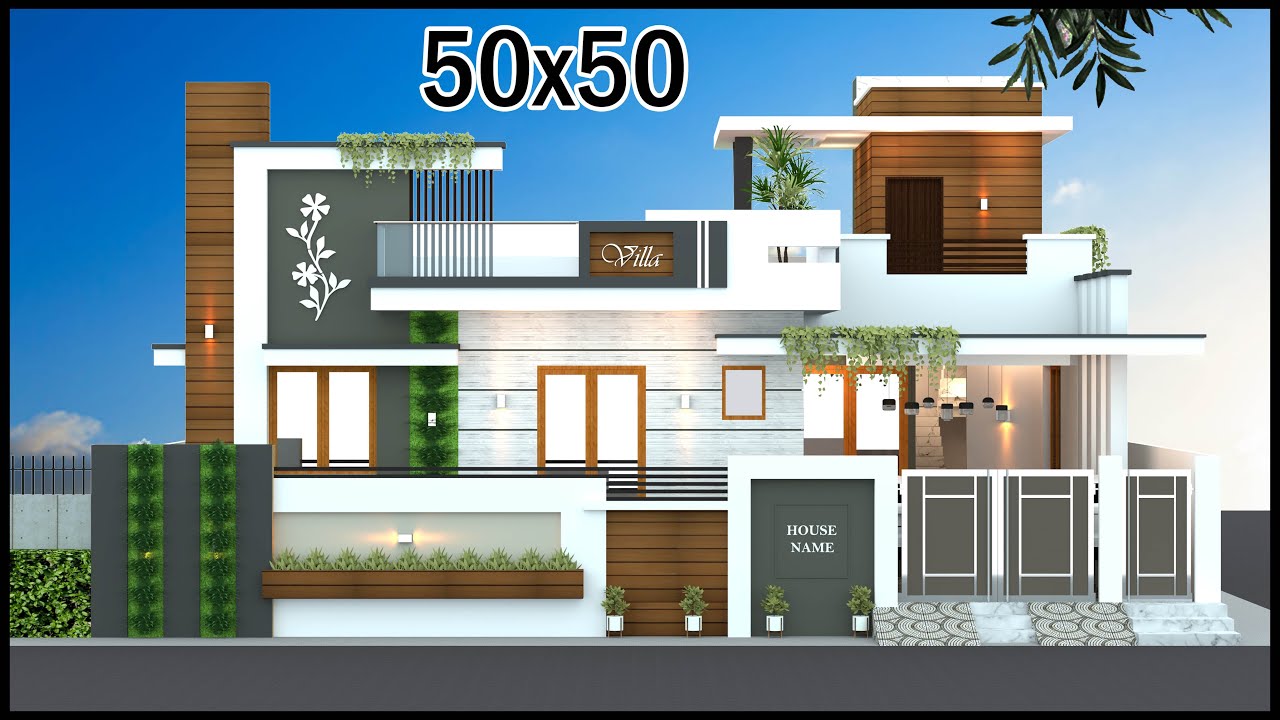50'-0"x50'-0" East Facing Single Floor House Design With Vastu, 50x50 ...