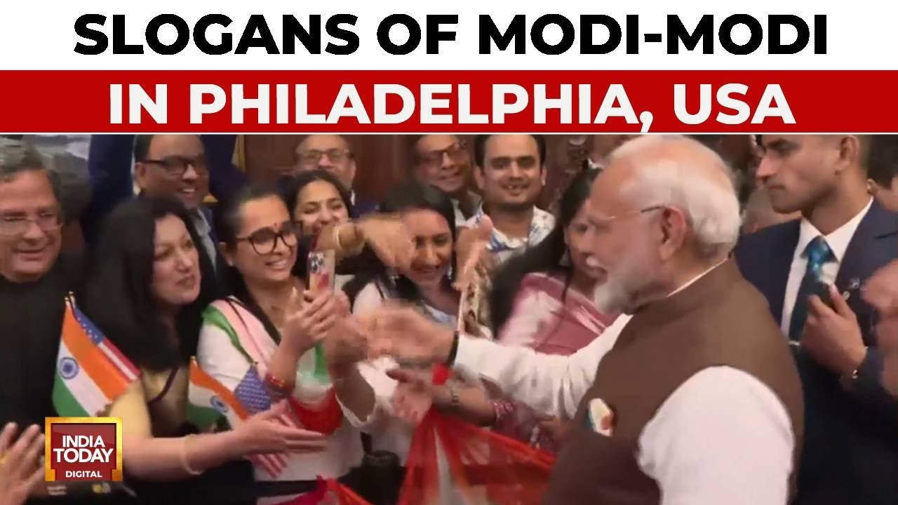 PM Modi US Visit: Slogans Of Modi-Modi In Philadelphia As PM Modi ...