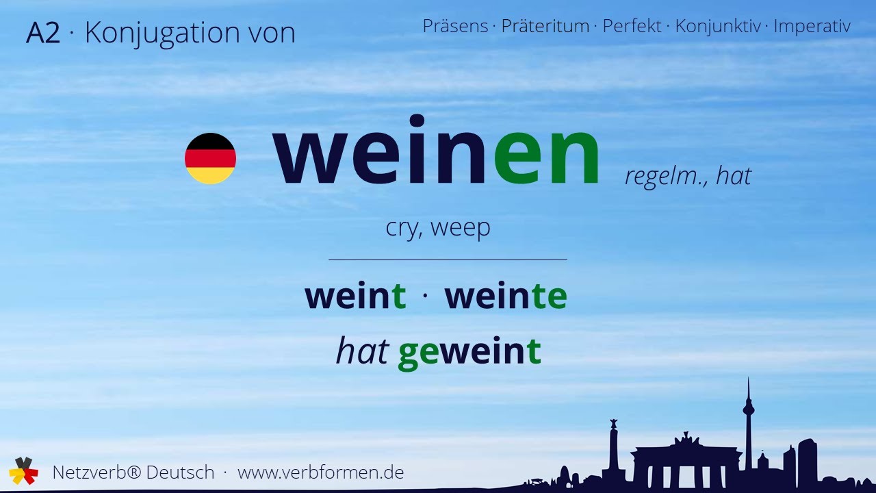 Conjugation Weinen 🔸 German verb in all tenses and forms | Conjugate in ...