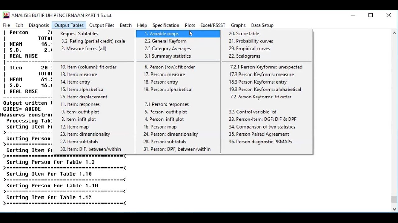 Membaca Output Analisis Rasch dengan Winstep - YouTube