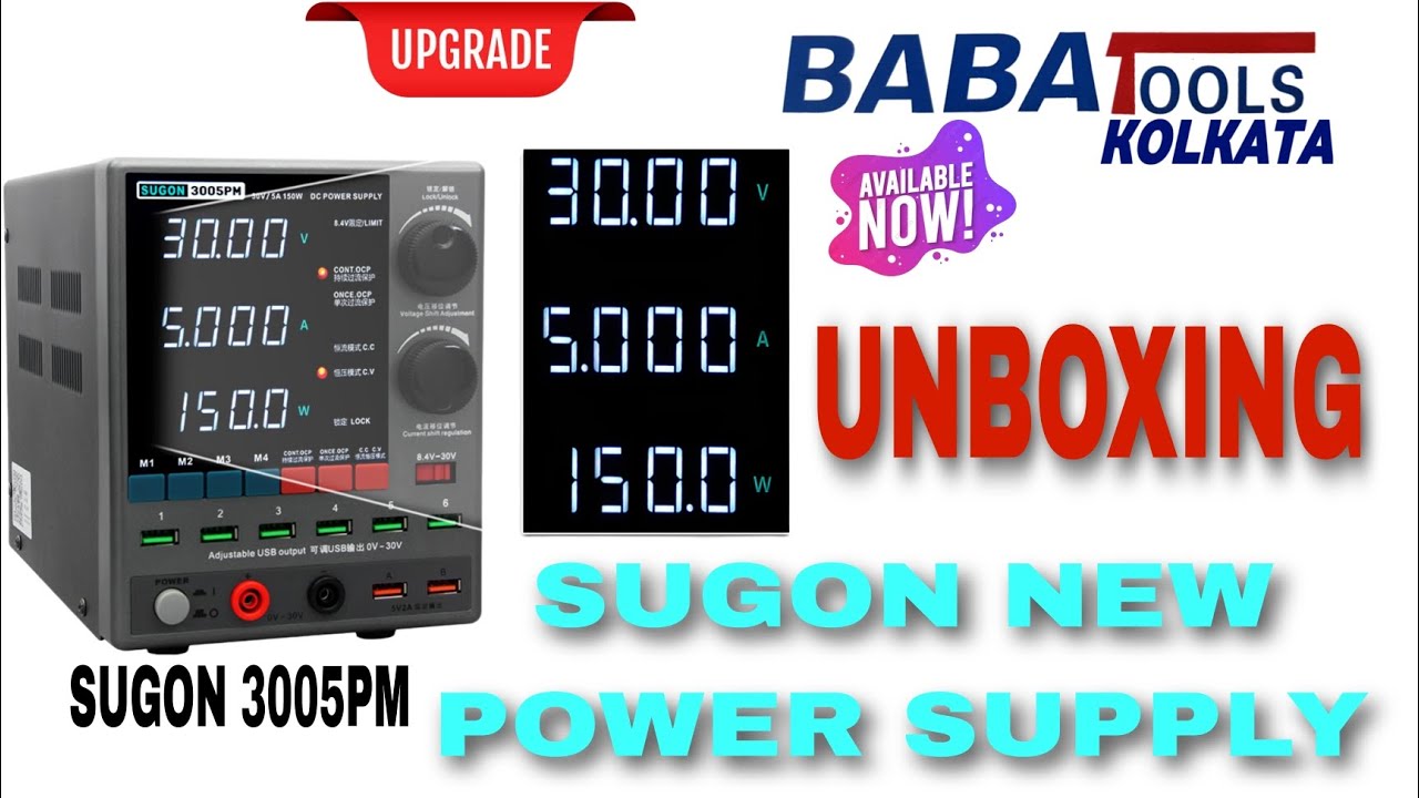 sugon 3005 pm dc powersupply 30v 5 amp unboxing and use || power supply ...