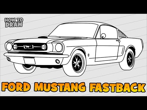 How to draw Ford Mustang Fastback 1965 - YouTube