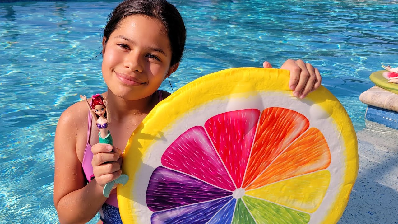 Mermaids at pool - water fun playing - YouTube