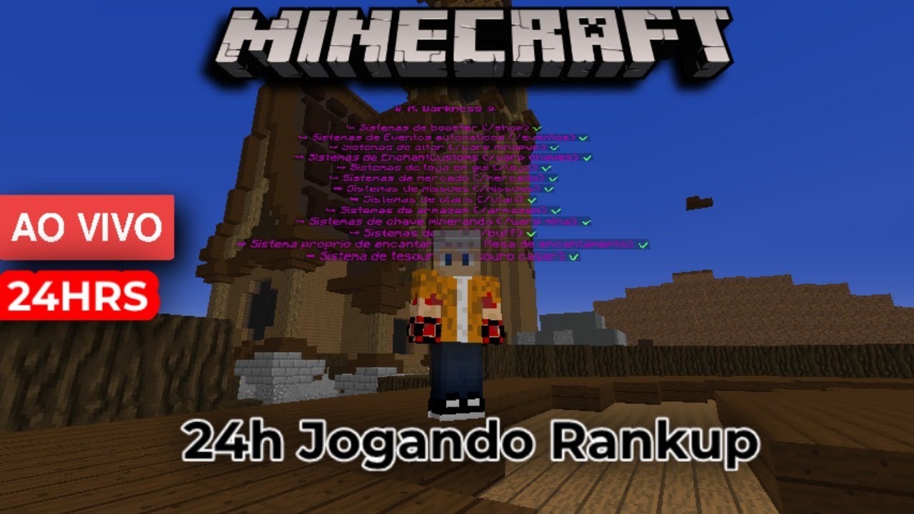 Minecraft: Novo Servidor De Rankup OP (1.8x) [24 hrs de live] - YouTube