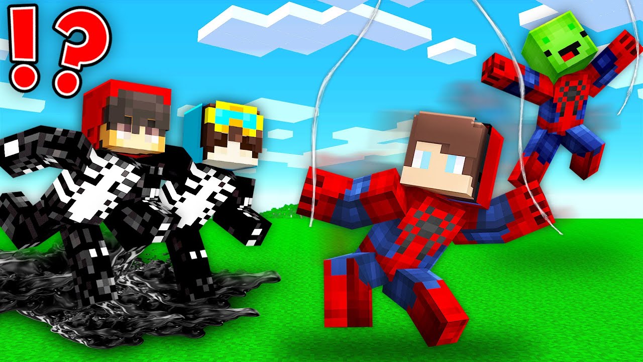 SPIDER-MAN Speedrunner vs VENOM Hunters : JJ and Mikey vs Cash and Nico in Minecraft Maizen ...