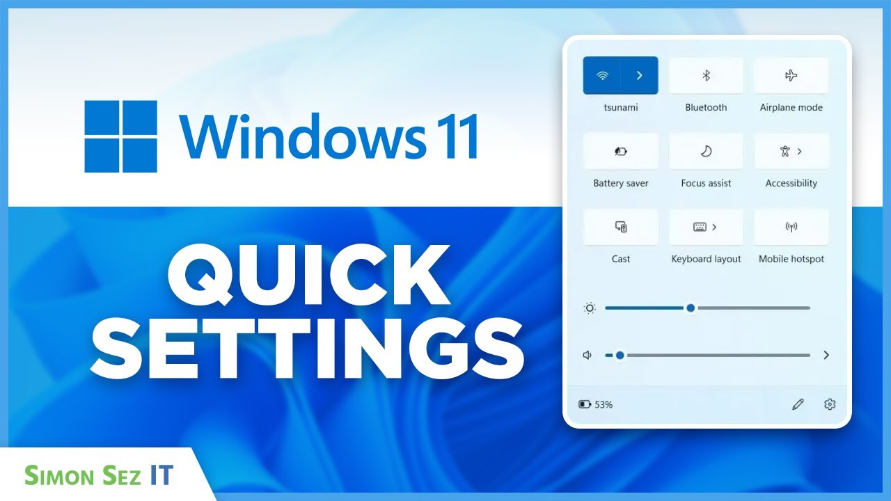 Customize Quick Settings in Windows 11 Customize Quick Settings in Windows 11