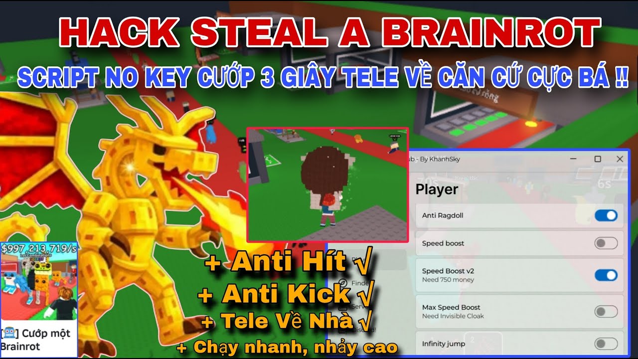 Hướng Dẫn Hack Steal A Brainrot - Script Anti Hít, Anti Kick Cướp Brainrot 3s Tele về Nhà Không ...
