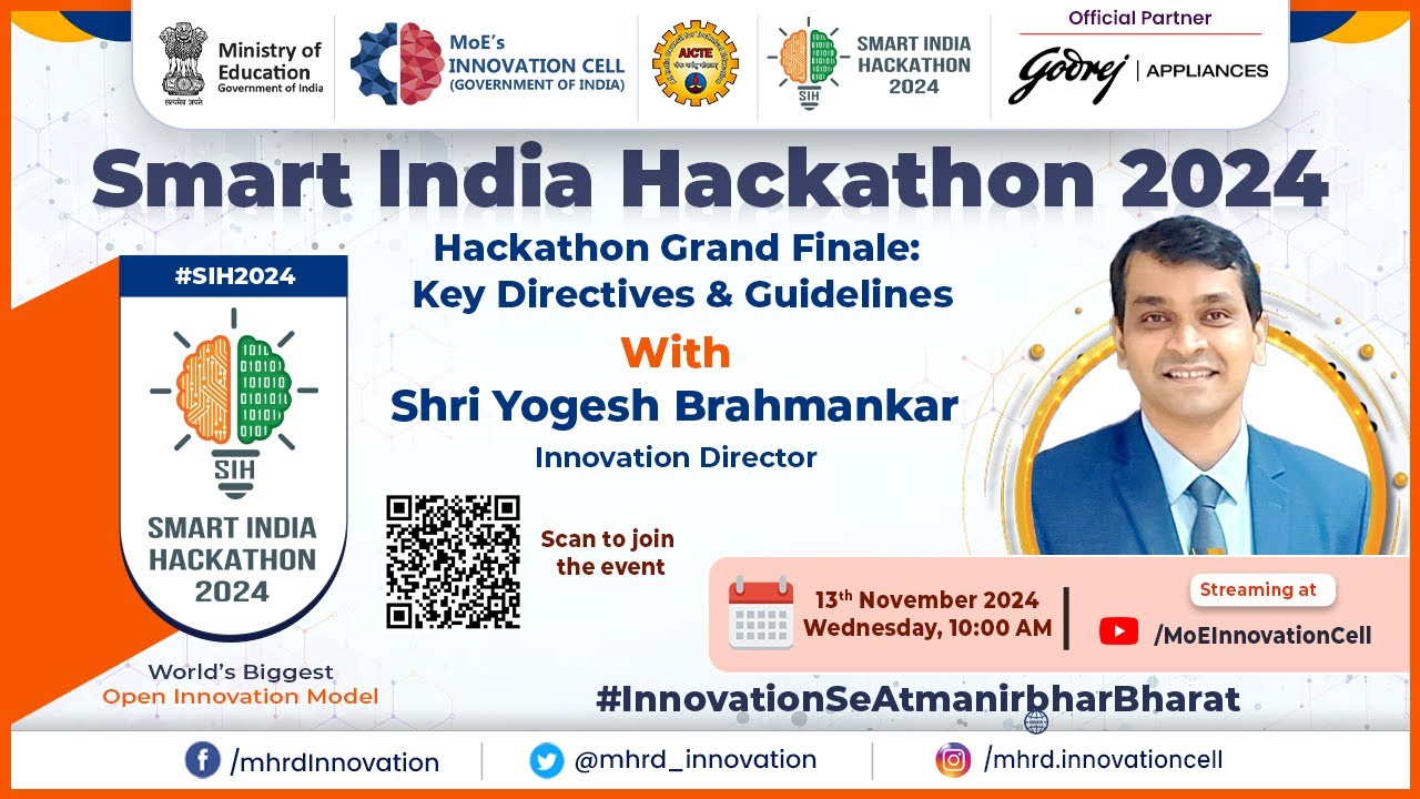 Hackathon Grand Finale: Key Directives & Guidelines with Sh. Yogesh Brahmankar Innovation ...