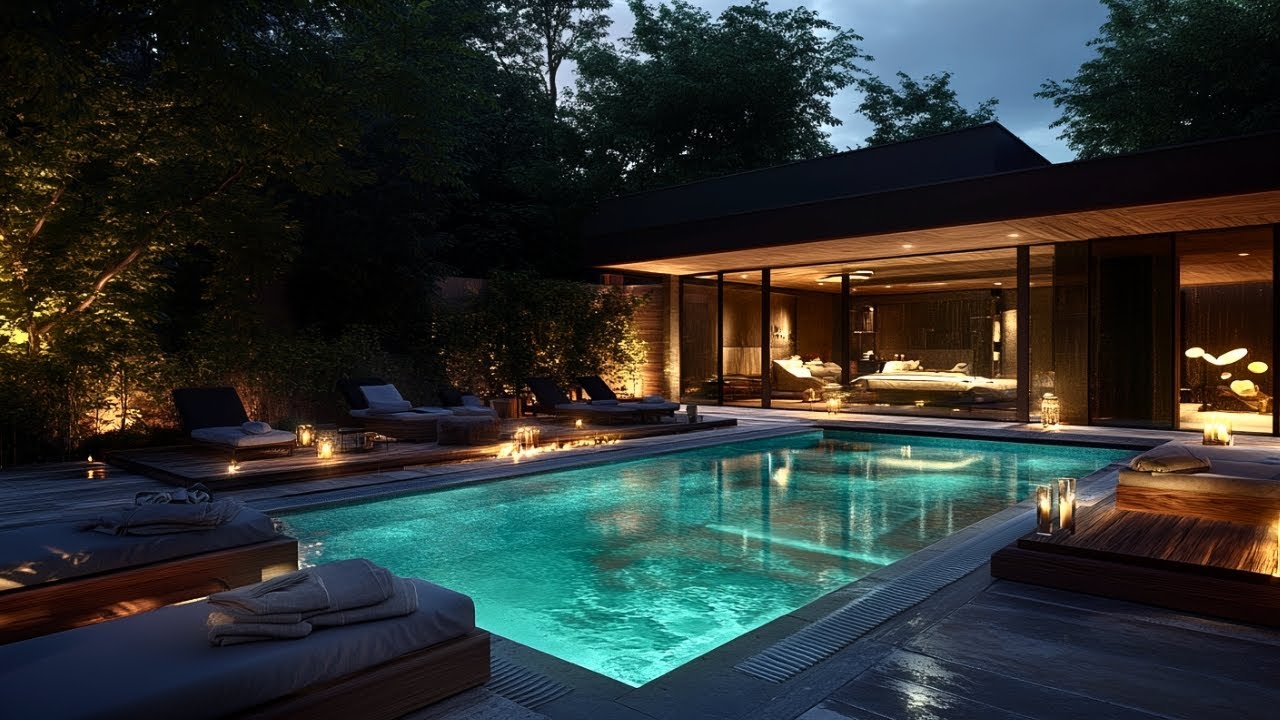 Serenity at a Private Luxury Pool | Modern Mansion Ambiance for Quick ...