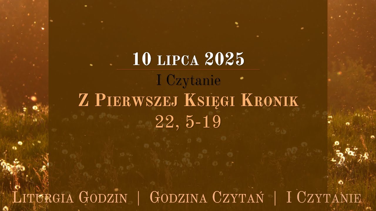 #GodzinaCzytań | I Czytanie | 10 lipca 2025 - YouTube