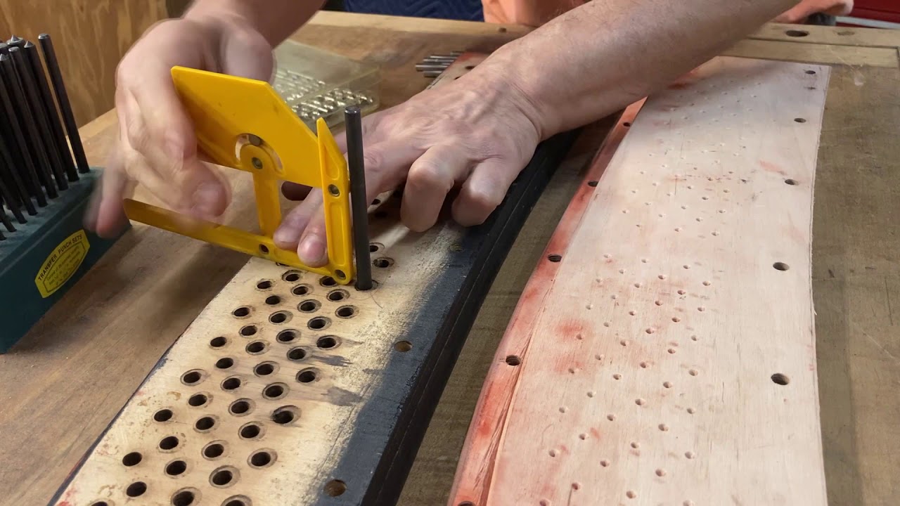 Chickering grand piano pinblock installation - YouTube