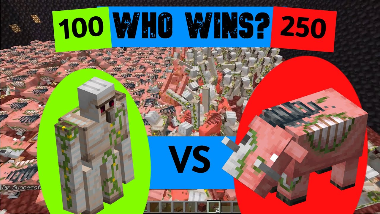 250 Zoglins 🐖VS 100 Iron Golems| Who Will Win??? | Video 67 | Minecraft ...