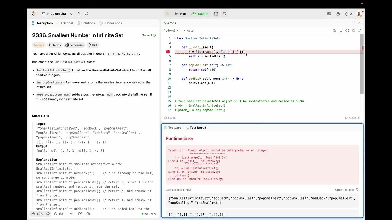 Smallest Number In Infinite Set - YouTube