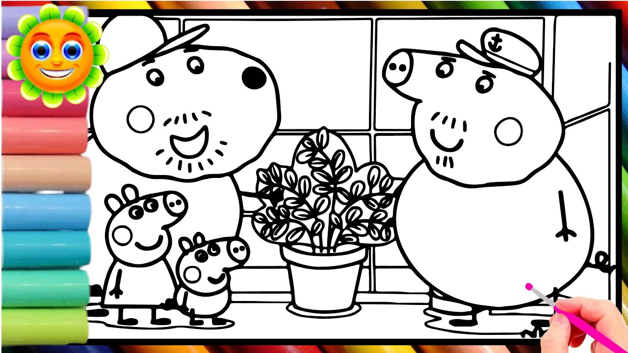 Drawing and Coloring Daddy Pig New Friend || Adventures With Peppa Pig ...