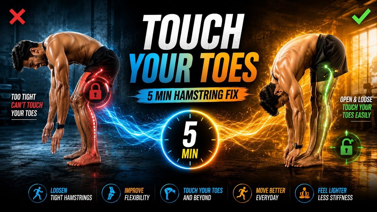 Touch Your Toes, Do This 5 min Hamstring Stretch. - YouTube