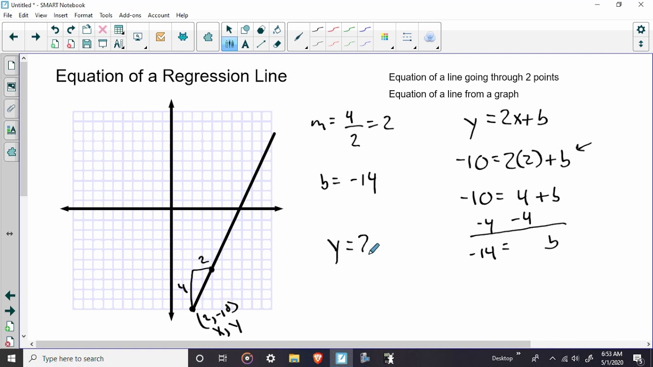 Equation Of A Regression Line YouTube equation-of-a-regression-line-youtube