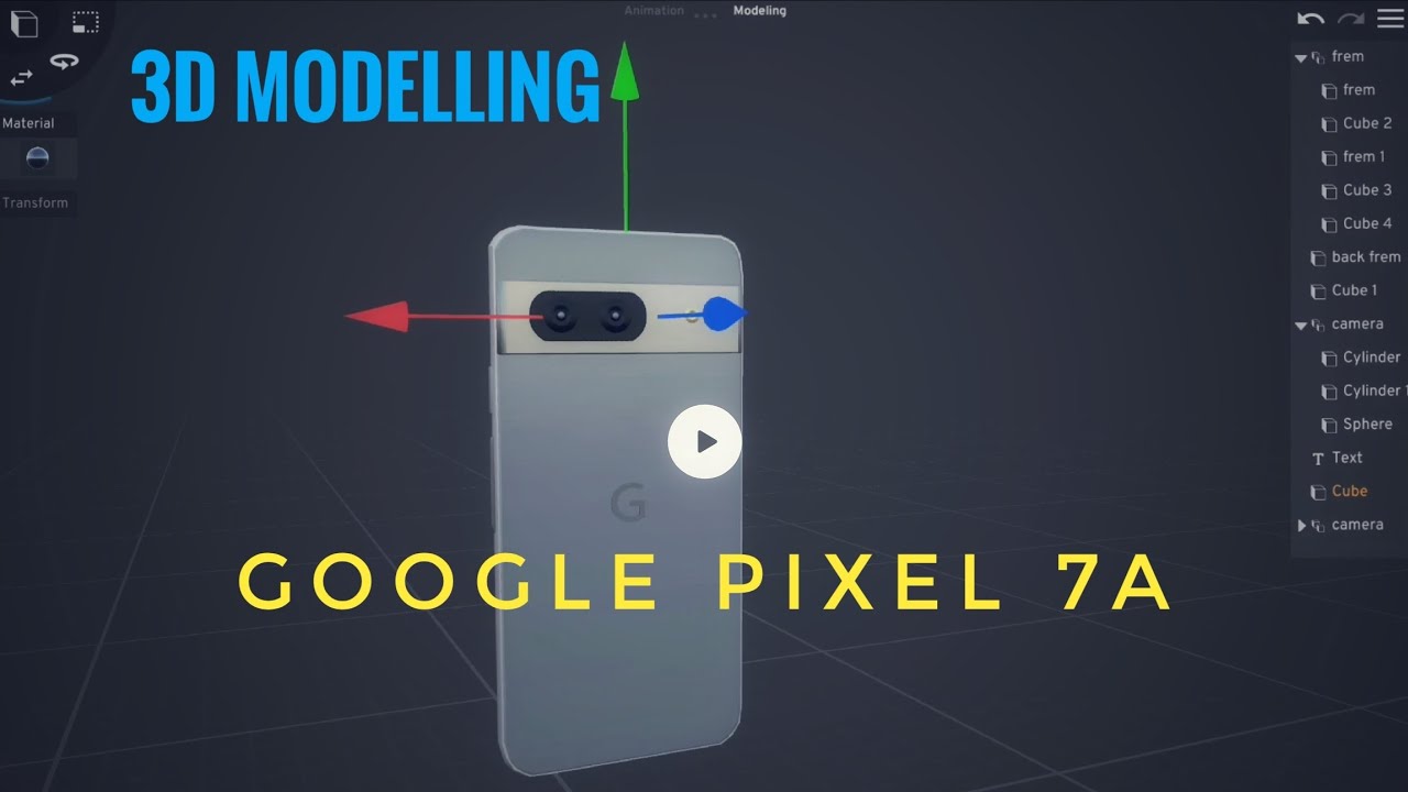 Google pixel 7A 3D modelling - YouTube