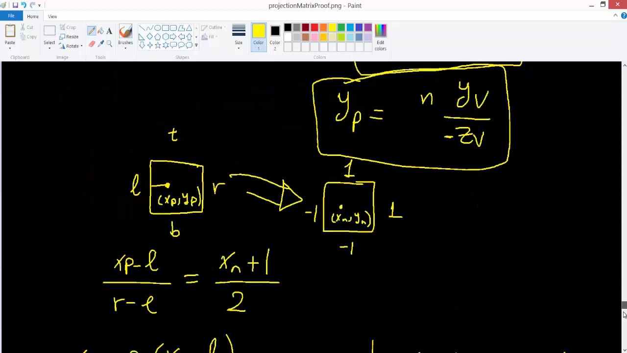 Udemy [English] Perspective Projection Matrix Derivation II - YouTube