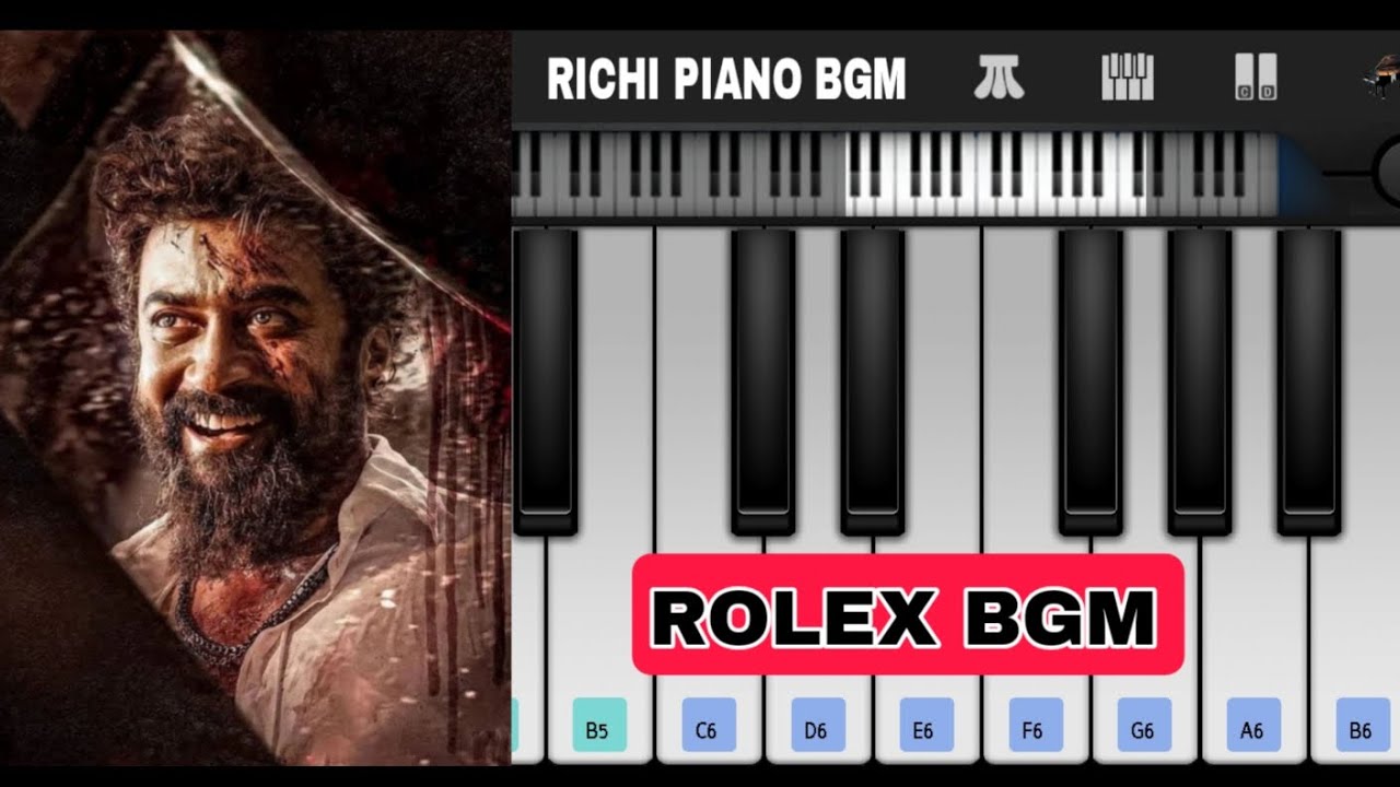 Rolex Entry bgm piano notes |by @Richi_piano_bgms186 |#Surya|kamal ...