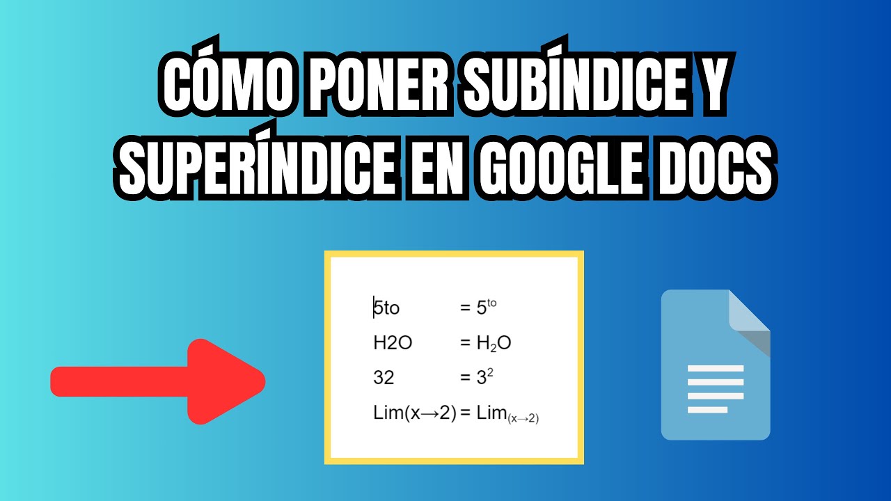 Subíndice y Superíndice en Google Docs [GOOGLE DRIVE] - YouTube