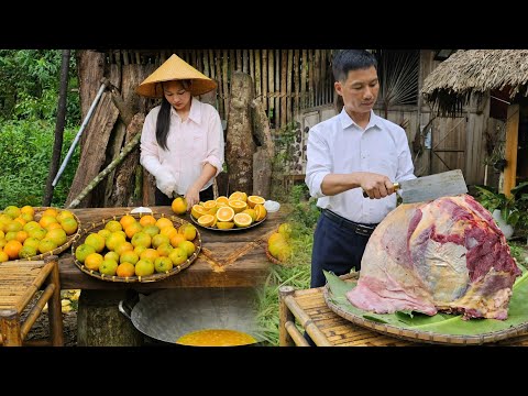 Grilling Giant Beef Ribs with Fresh Orange Juice | Country Cooking