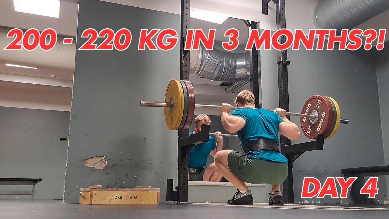 200-220kg Squat in Under 3 Months?! Day 4 Progress - YouTube
