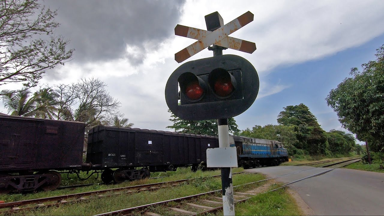 Anuradhapura Mixed Train with Class M4 Locomotive Level Crossing at ...
