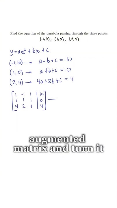 Day 122 - Linear Algebra Tutorial on Quadratics - YouTube
