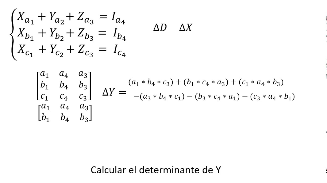 Metodo de Cramer - Algebra Lineal - YouTube