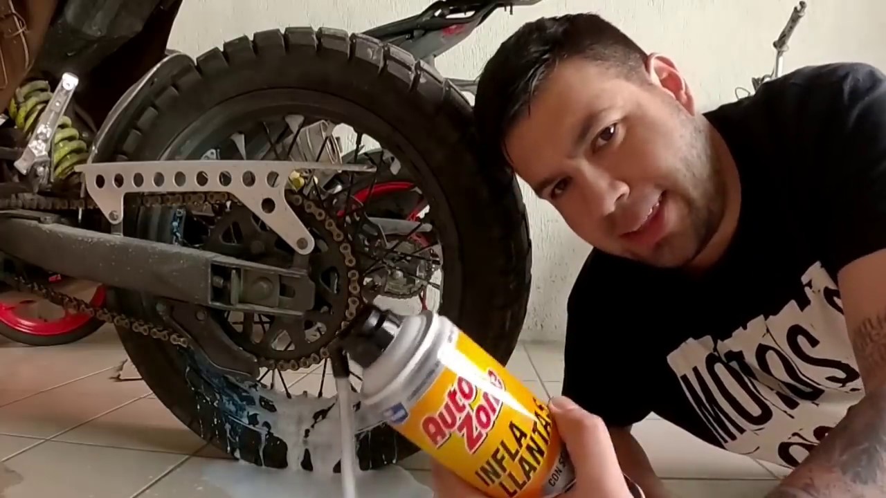 EXPERIMENTO - Neumaticos de Moto con Camara + Inflallantas ( Autozone ...