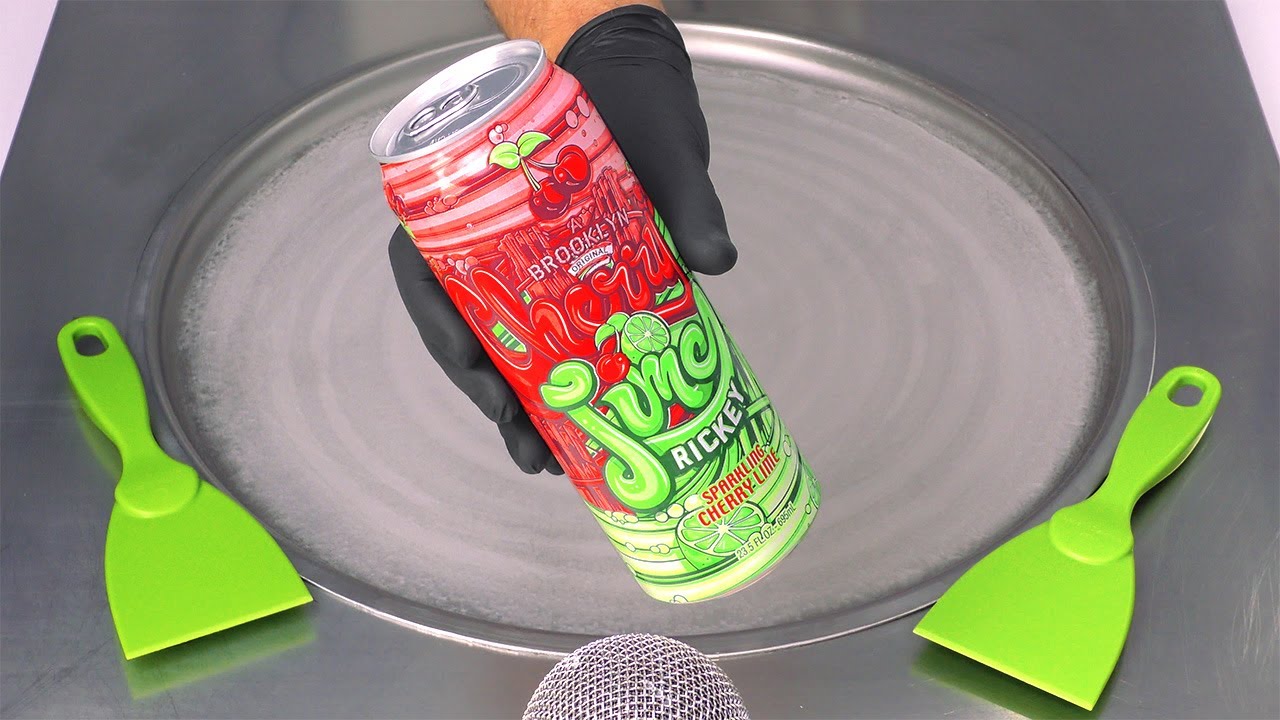 How to make Arizona sparkling Cherry Lime to Ice Cream Rolls - ASMR ...