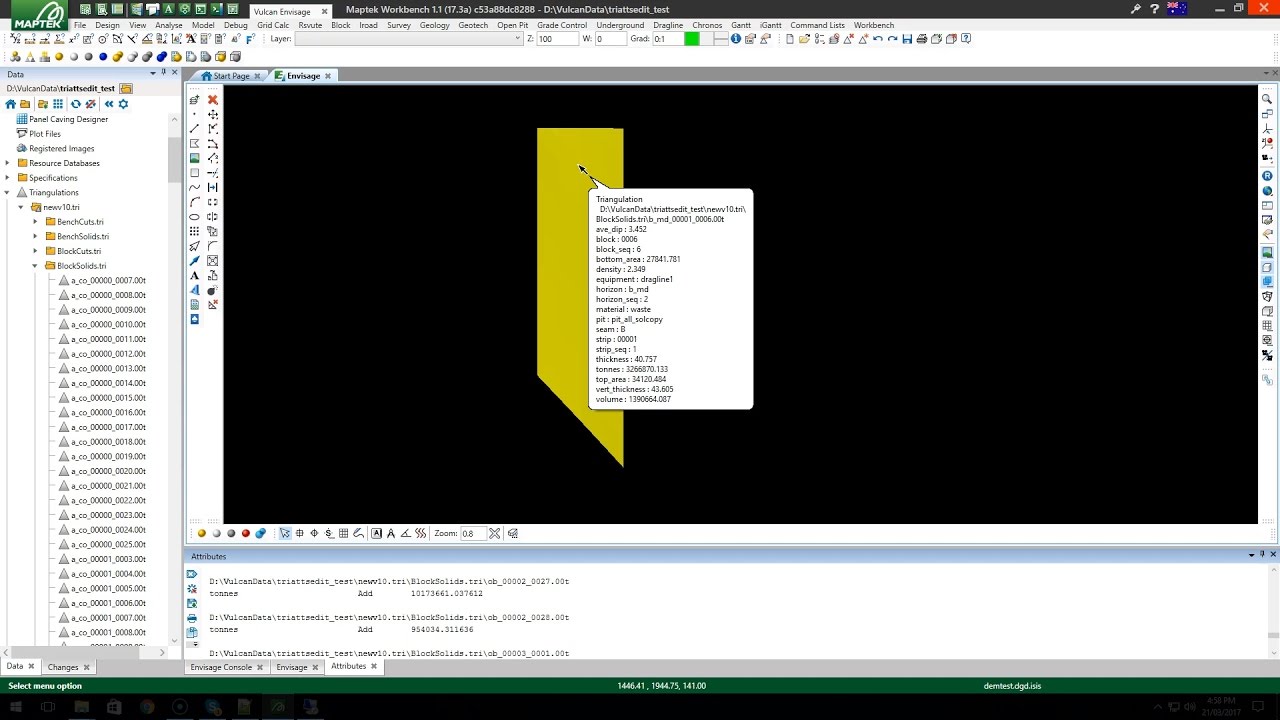 Vulcan 10.1 Triangulation Attributes - YouTube