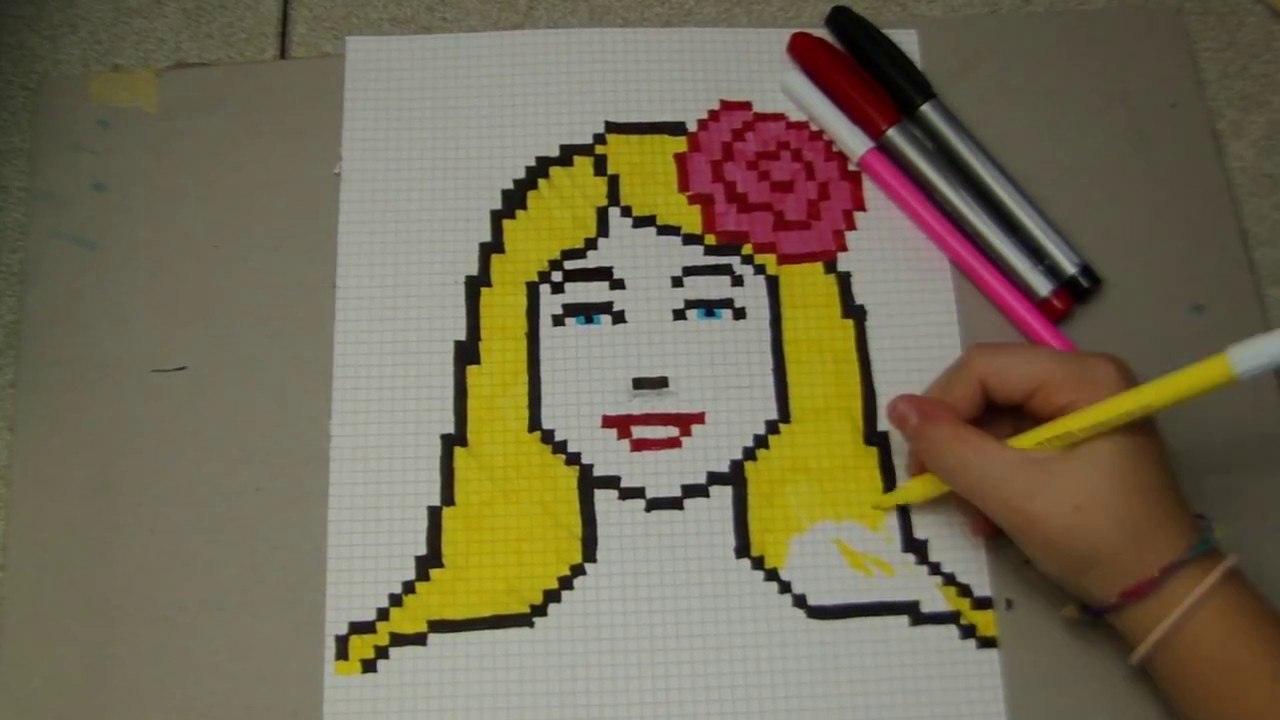 Speciale / Come disegnare BARBIE in PIXEL/ GRAZIE per i 100 iscritti ...