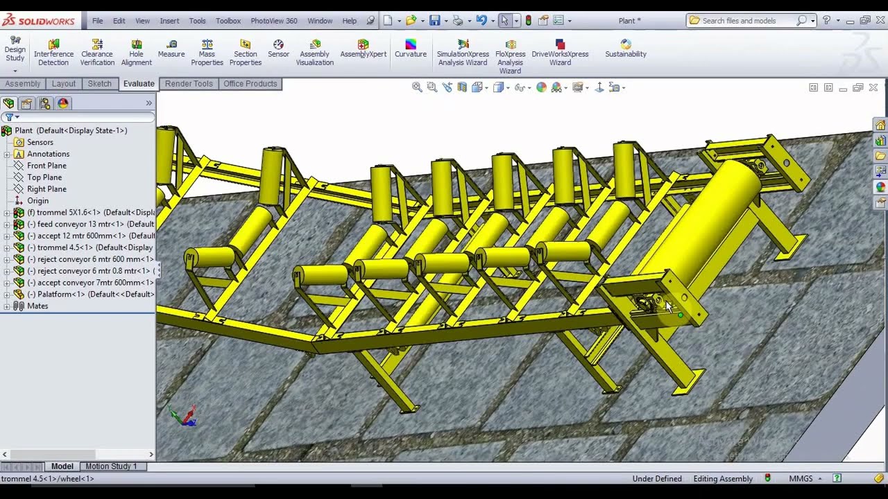TROMMEL PLANT DESIGN ! MSW PLANT ! SOLIDWORKS DESIGN ! SOLIDWORKS ...