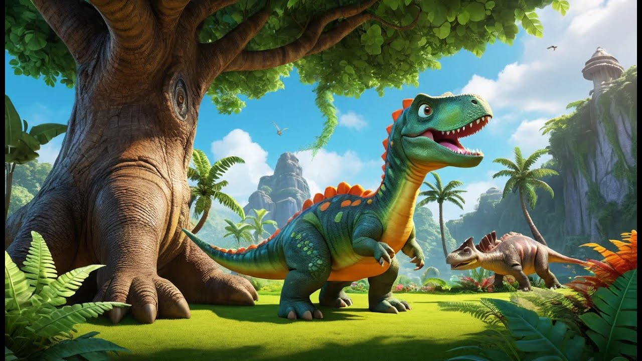 Row Row Your Dinosaur | Fun Dinosaur Boat Song for Kids | Roaring ...