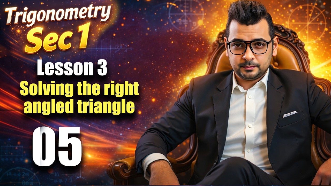 Trigonometry Sec 1 | Lesson 3 | Solving the right angled triangle | ماث ...
